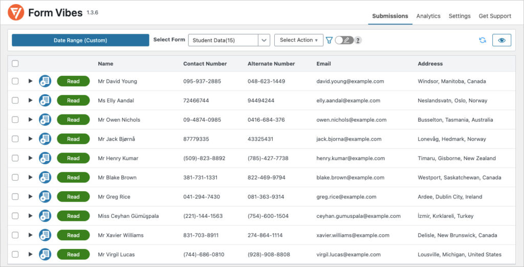 Easily Mark Submission Status In Form Vibes Pro...