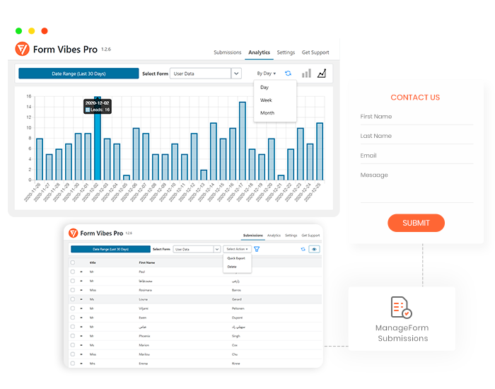Form Vibes - Save your contact form data in database